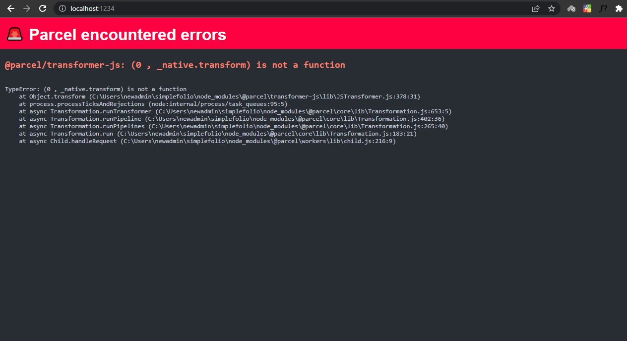 Parceltransformer Js 0 Nativetransform Is Not A Function · Issue 265 · Cobiwave 5401