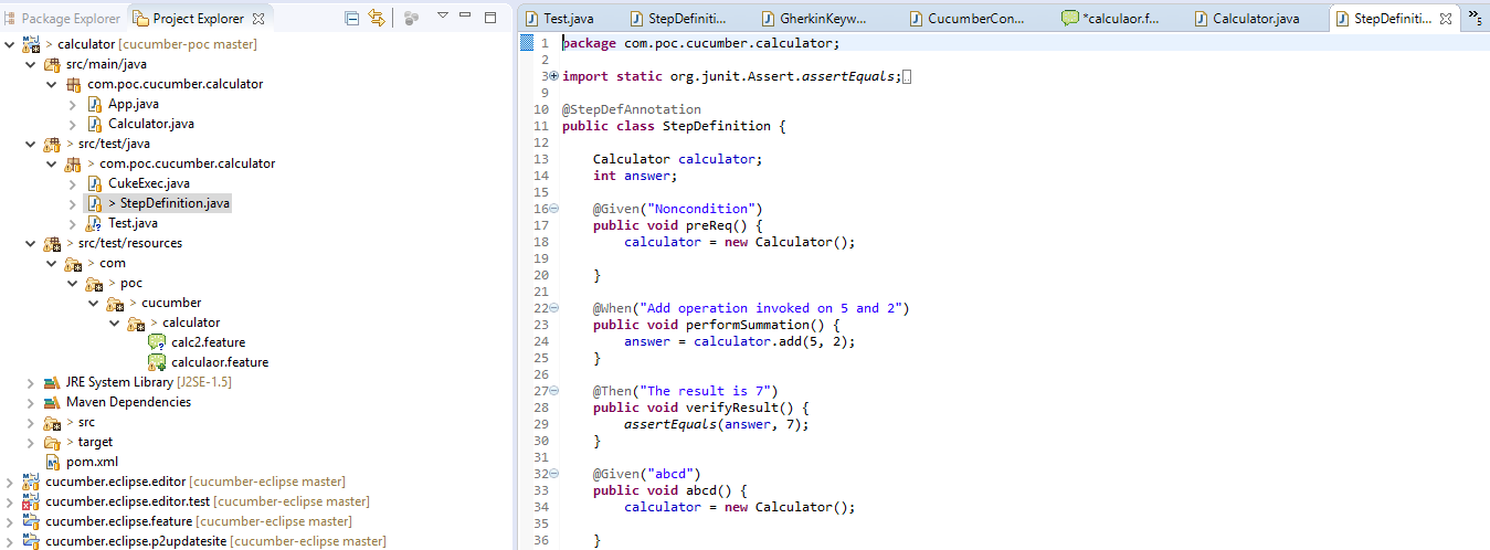 Duplicate Step definitions · Issue #211 · cucumber/cucumber-eclipse · GitHub