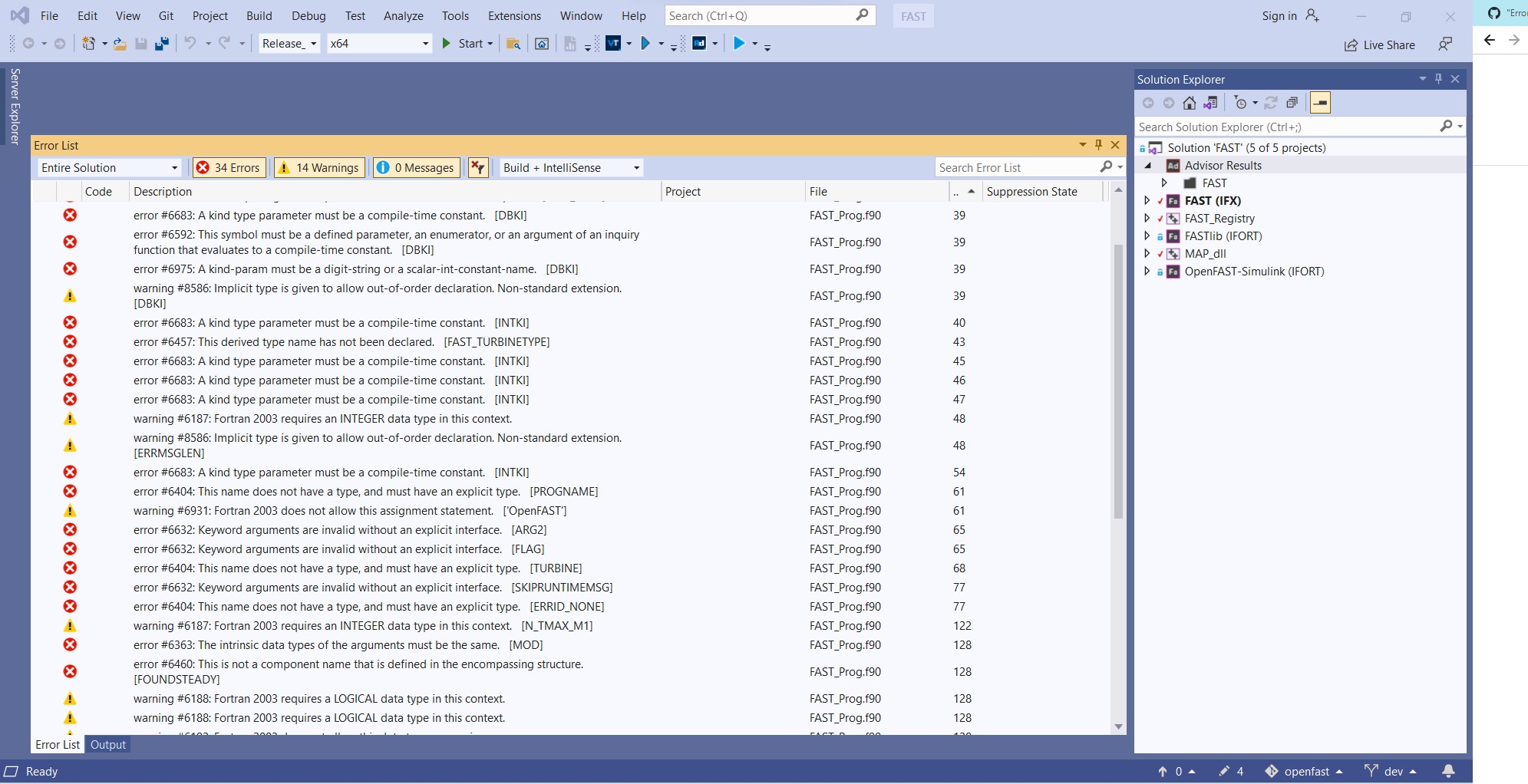 Openfast compilation using visual studio · Issue #1697 · OpenFAST/openfast · GitHub