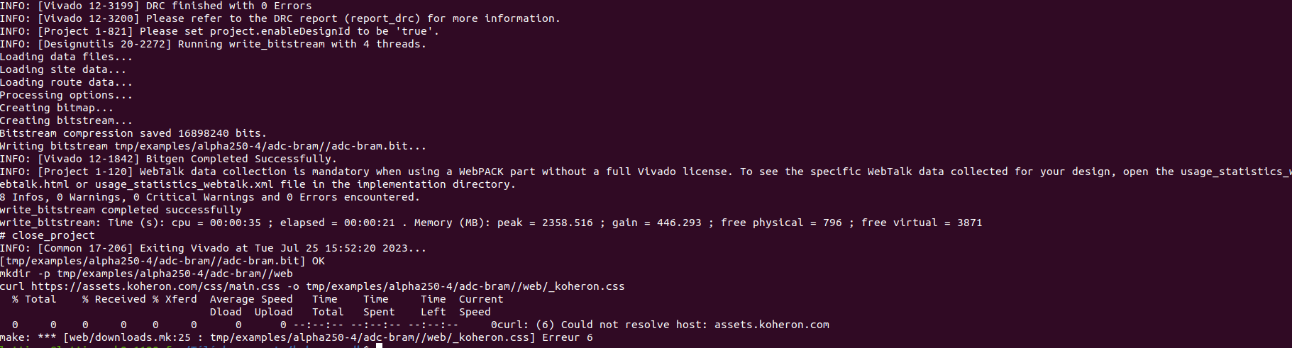 adc-bram example for ALPHA250-4 · Issue #577 · Koheron/koheron-sdk · GitHub