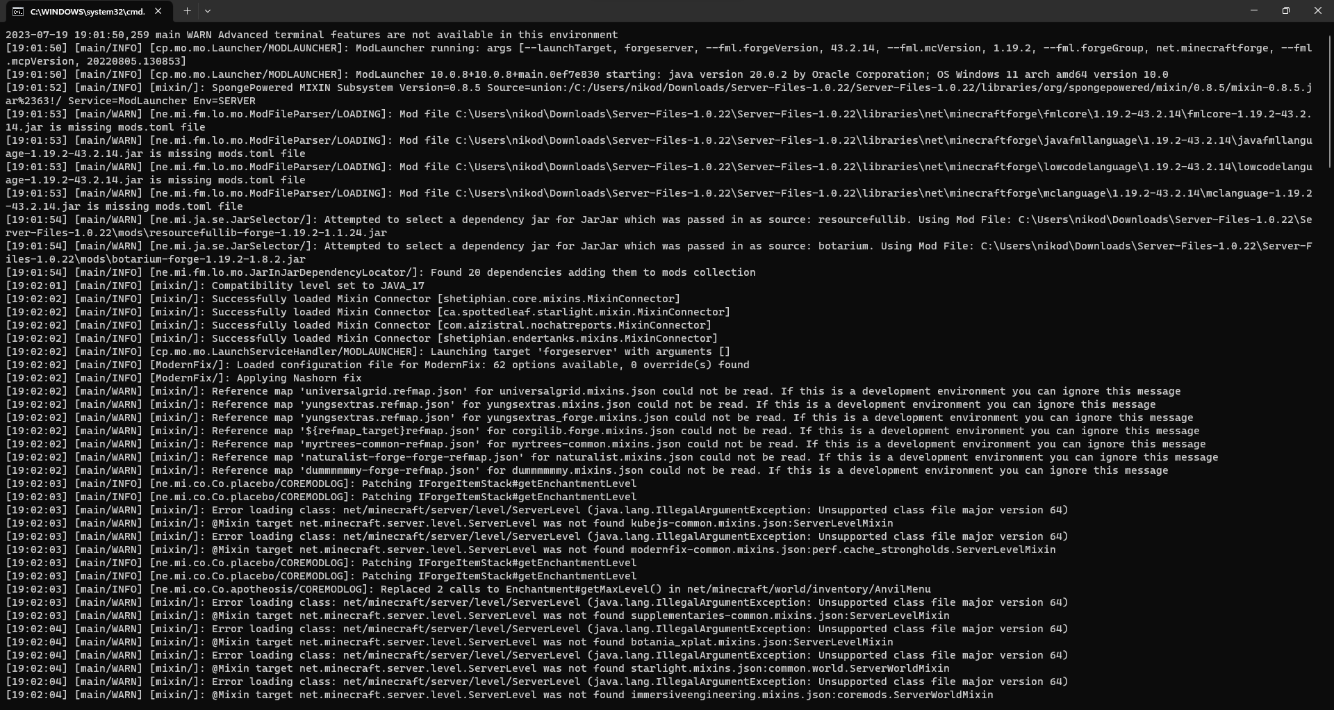 Cant make a All The Mods 8 server · Issue #1569 · AllTheMods/ATM-8 · GitHub