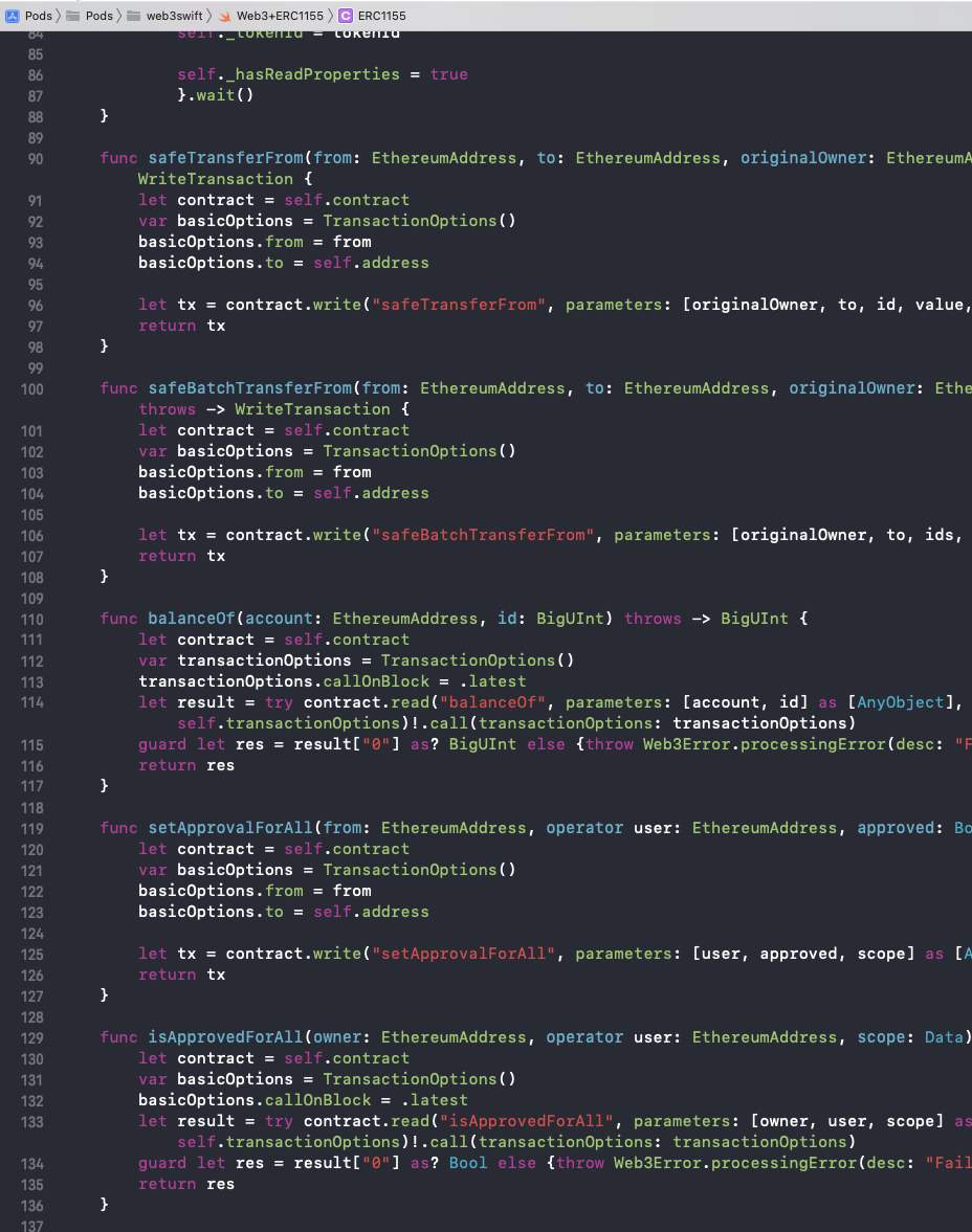 ERC1155 methods are not public · Issue #461 · web3swift-team/web3swift · GitHub