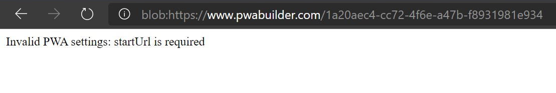 Error Generating Android Package Invalid Pwa Settings Starturl Is Required · Issue 673 · Pwa