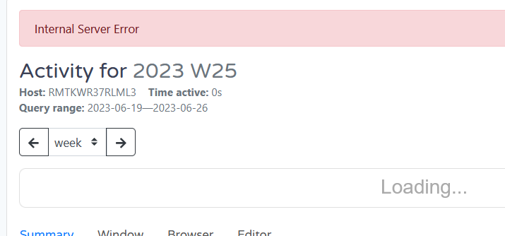 A day is unviewable in the activity view (500 Internal Server Error) · Issue #907 ...