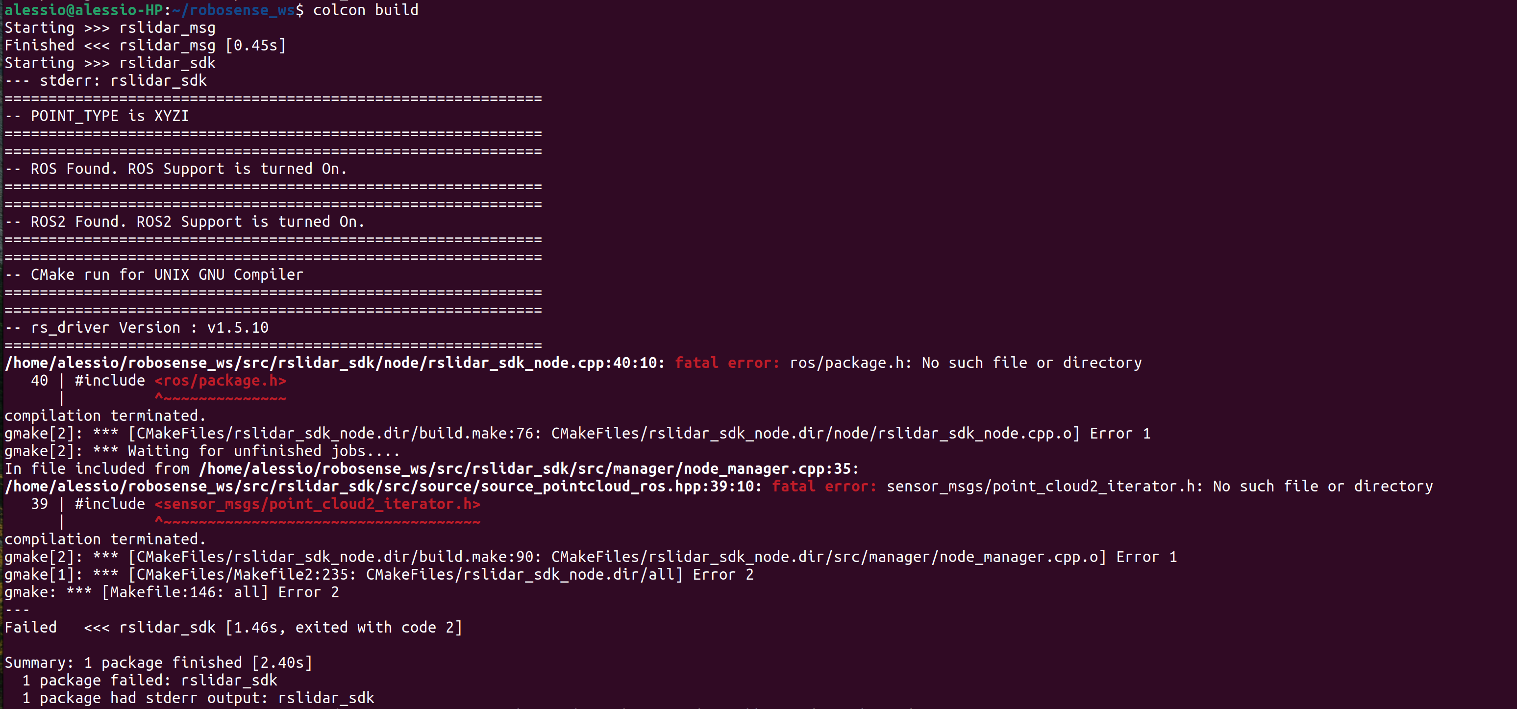 ROS2 - Colcon build Error · Issue #125 · RoboSense-LiDAR/rslidar_sdk · GitHub