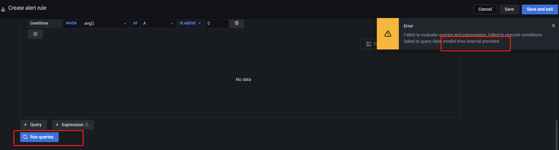 Alert page show invalid time-interval provided with prometheus data source and ngalert · Issue ...