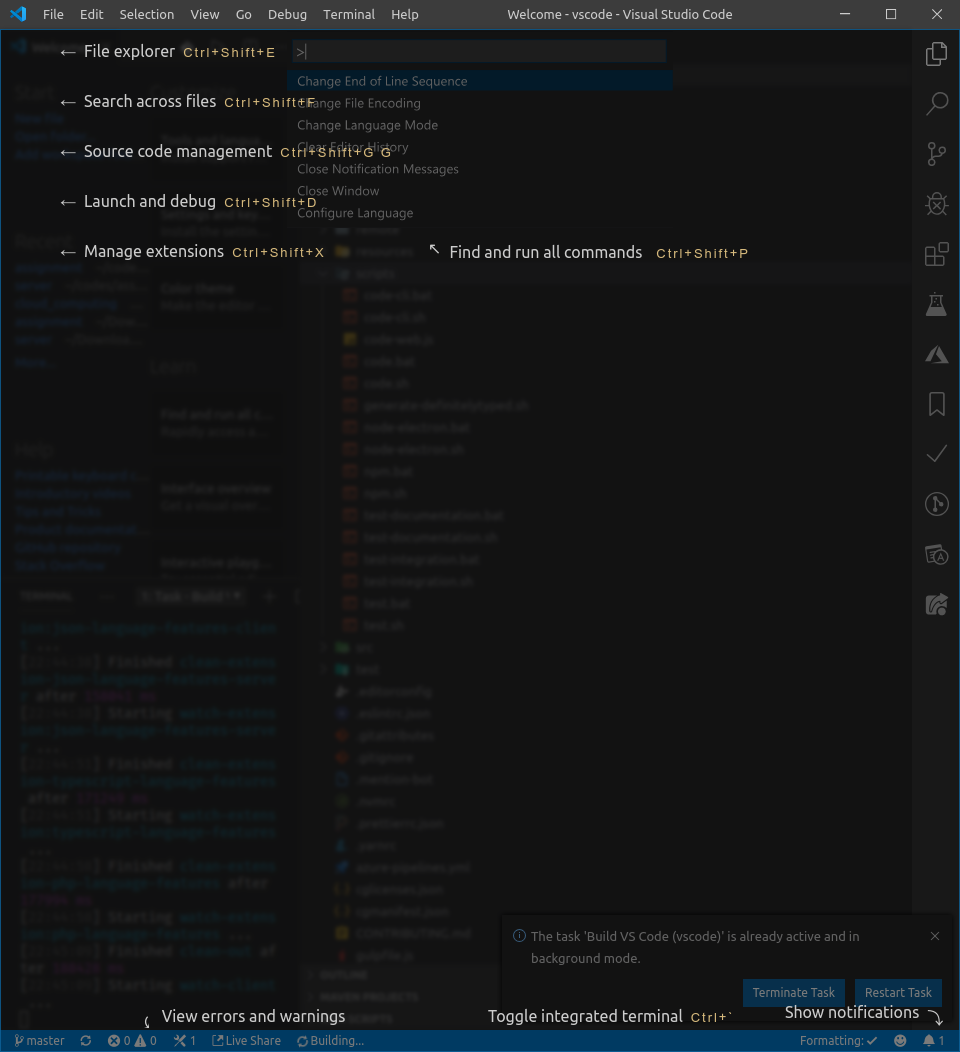 Wrong positioning of arrows during initial walkthrough of VSCode ...