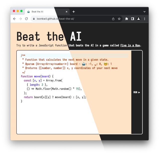 GitHub - loonkwil/beat-the-ai: 🤖 Try to write a JavaScript function that beats the AI in a game ...