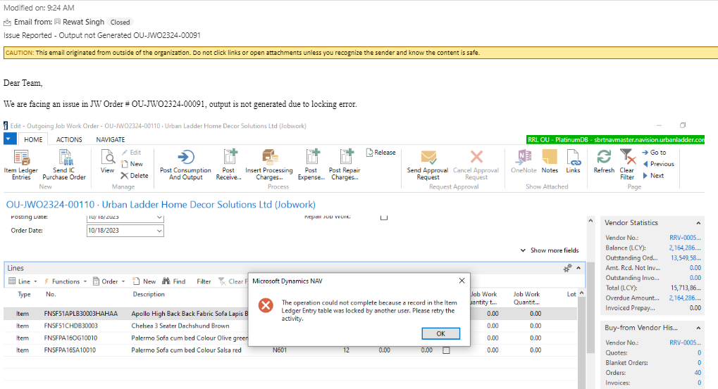 Issue Reported - Output not Generated OU-JWO2324-00091 · Issue #911 · 3ktech/General · GitHub
