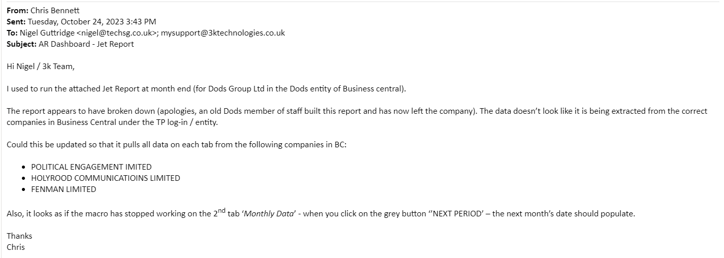 FW: AR Dashboard - Jet Report · Issue #924 · 3ktech/General · GitHub