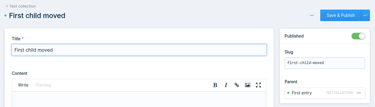 Entry parent is not updated in entry's data · Issue #7464 · statamic/cms · GitHub