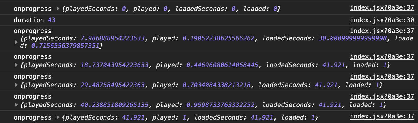 Callback on 25%, 50%, 75% and 100% of watched media? · Issue #1008 · cookpete/react-player · GitHub