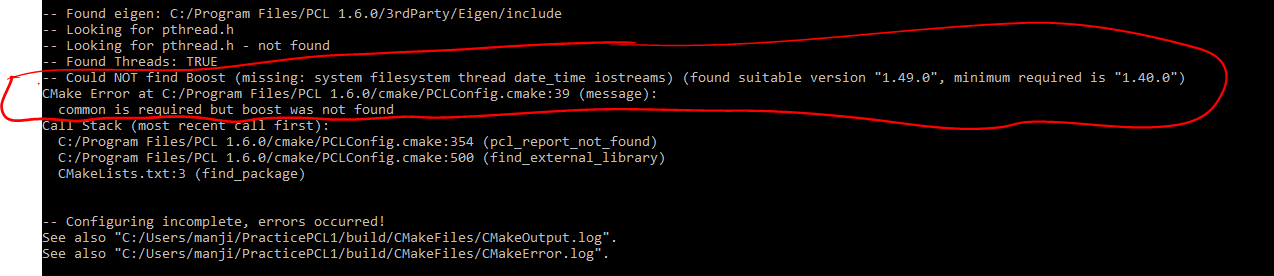 Cmake doesn't detect Boost Windows · Issue #4988 · PointCloudLibrary/pcl · GitHub