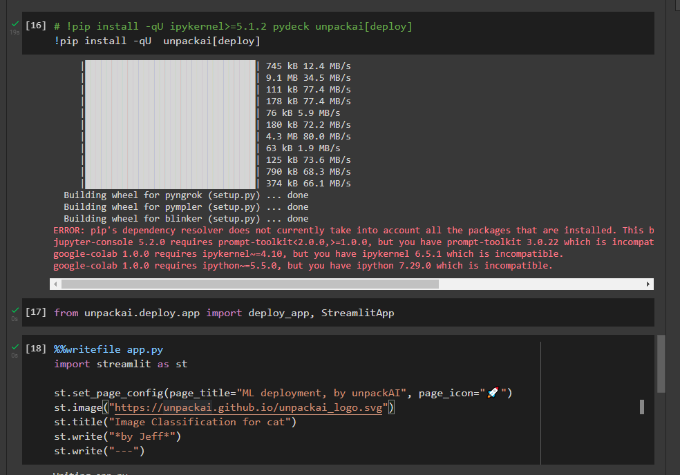 Can't import streamlit after !pip install -qU unpackai[deploy]. · Issue #82 · unpackAI/unpackai ...