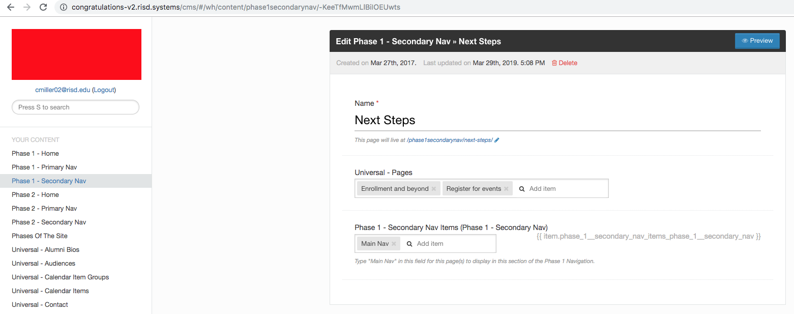 Pulling content onto pages (via "Add item") not working · Issue #2 · risd/risd-congratulations ...