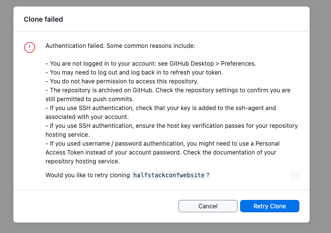 Unable to clone/push private repositories - but can them · Issue #16831 · desktop/desktop · GitHub