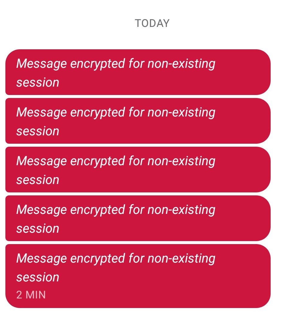 "Message encrypted for non-existing session" after failed sync of a stale desktop client · Issue ...