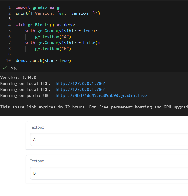 Visible Attribute Has No Effect On Gradio Group · Issue 4505 · Gradio App Gradio · Github