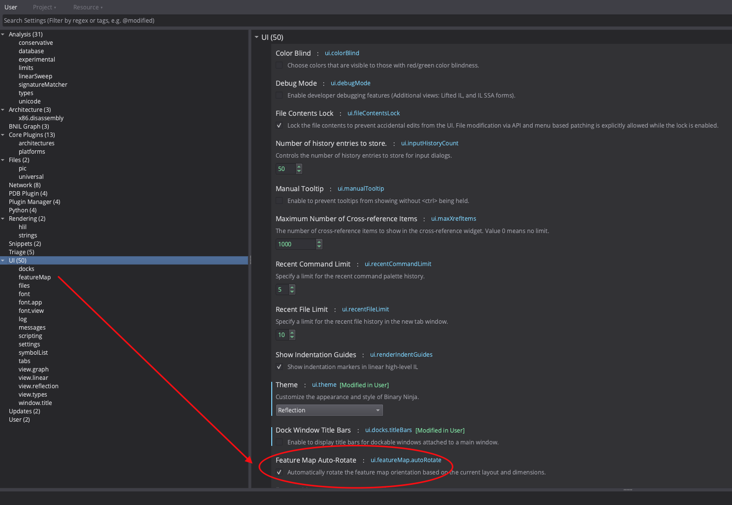 settings sub-sections should be delineated · Issue #2523 · Vector35/binaryninja-api · GitHub