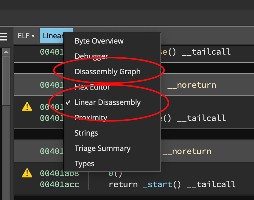"Disassembly Graph" and "Linear Disassembly" are mis-named · Issue #2875 · Vector35/binaryninja ...