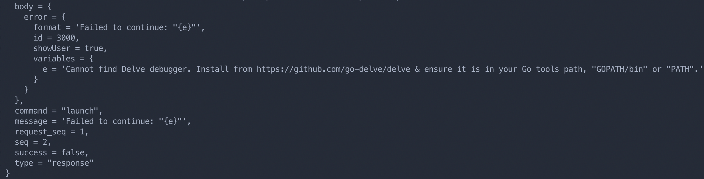 Error on launch: Failed to continue: {e} · Issue #681 · mfussenegger/nvim-dap · GitHub