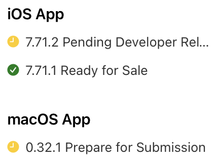 Unable to update macOS app metadata while iOS app is in Pending Developer Release: Cannot update ...