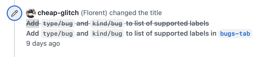 Display title changes events as diffs · Issue #5657 · refined-github/refined-github · GitHub