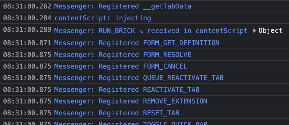 No handler registered for RUN_BRICK in contentScript in brick running in target tab · Issue ...