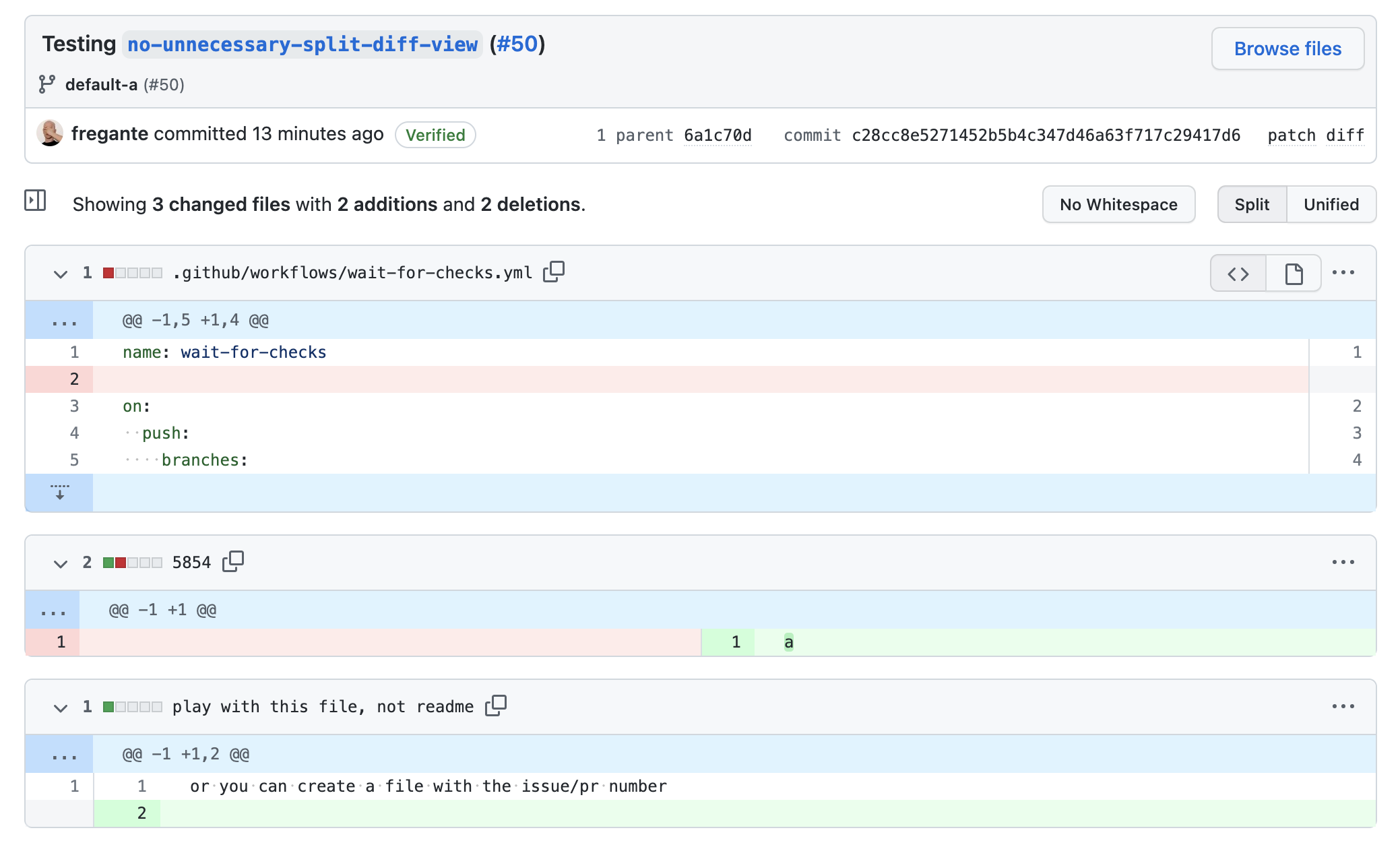 Make `no-unnecessary-split-diff-view` lighter and immediate by fregante · Pull Request #6023 ...