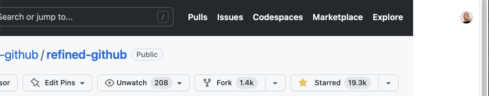 GitHub’s header is too wide on mobile · Issue #6159 · refined-github/refined-github · GitHub