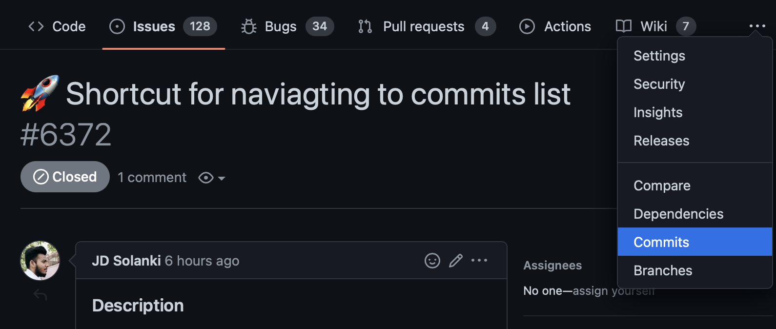 🚀 Shortcut for navigating to commits list · Issue #6372 · refined-github/refined-github · GitHub
