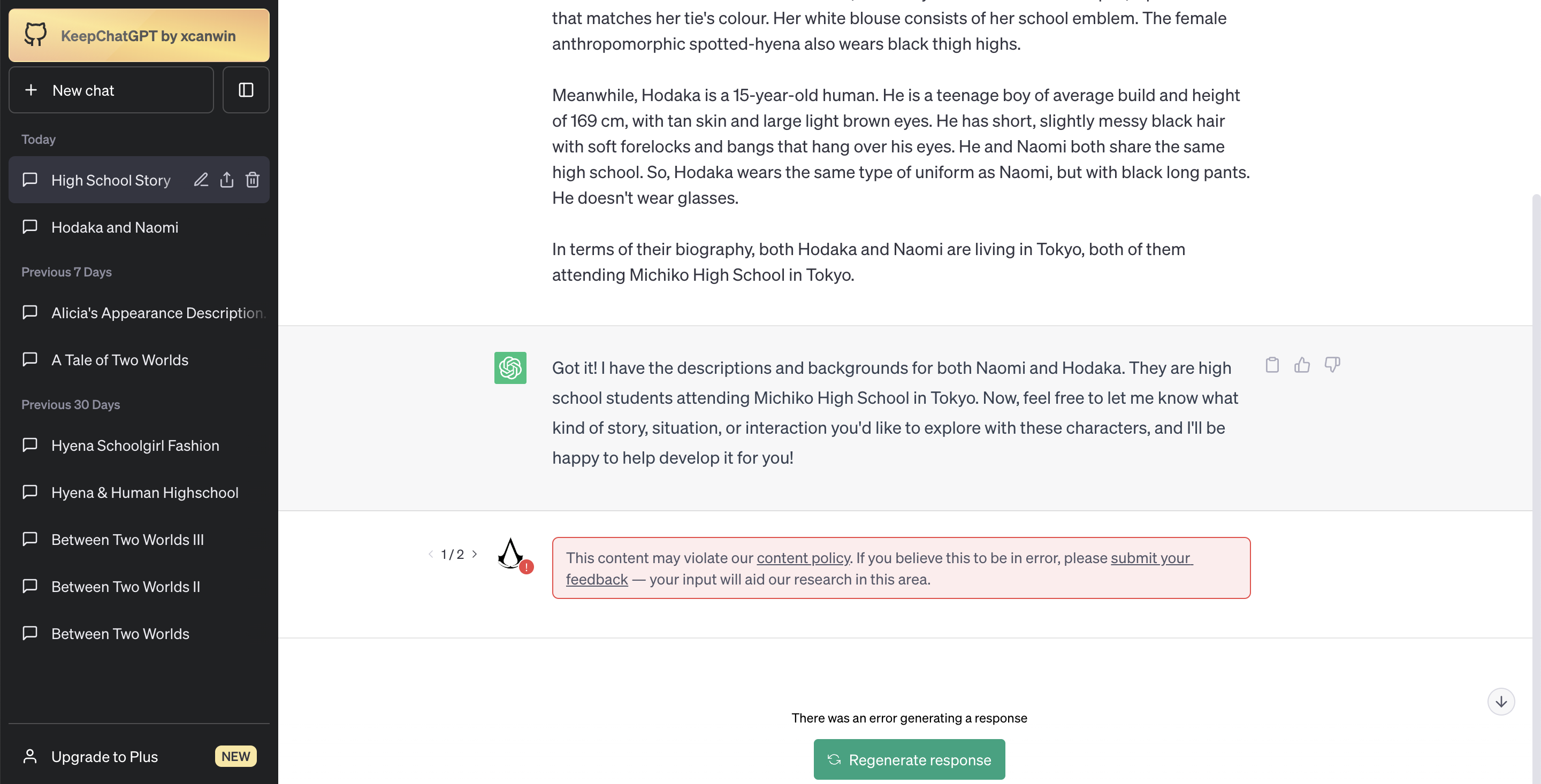 Policy violation warning still pops up, even while using KeepChatGPT · Issue #288 · xcanwin ...