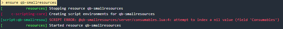 Getting Errors · Issue #205 · qbcore-framework/qb-smallresources · GitHub