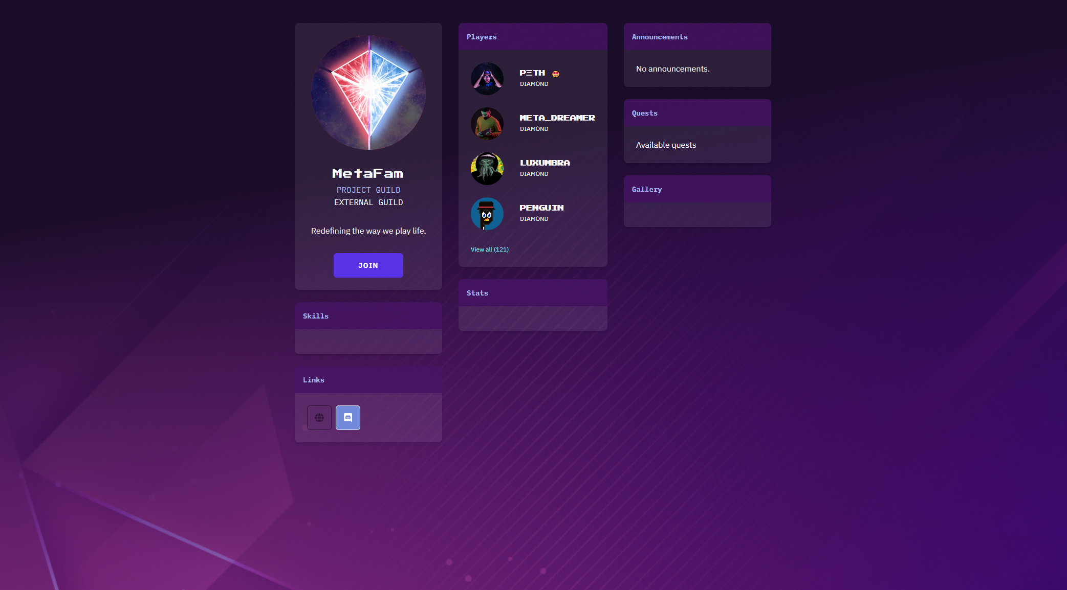 Clean up guild page · Issue #893 · MetaFam/TheGame · GitHub