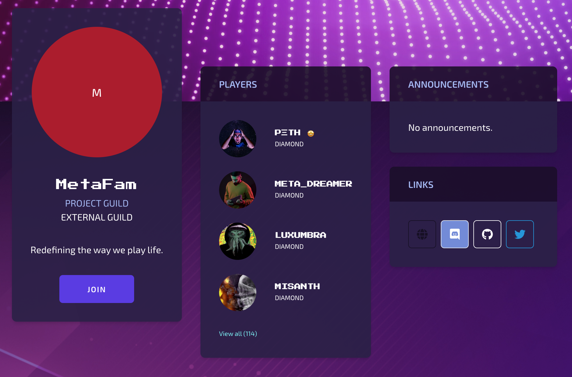 [MyMeta] Add DAO info to guild pages · Issue #1142 · MetaFam/TheGame · GitHub
