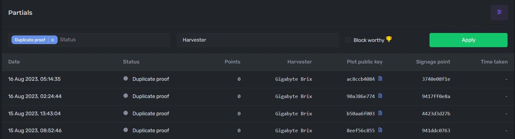 Bug Invalid Partial Displayed In Gui With No Logical Explanation · Issue 16073 · Chia