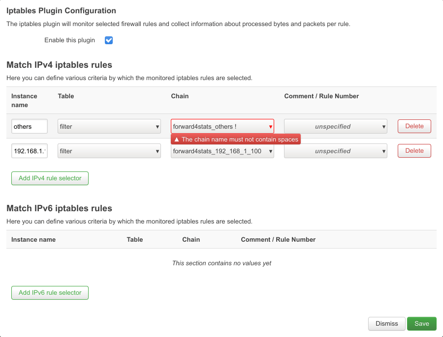 Luci App Statistics Firewall Iptables Plugin Invalid Chain Names