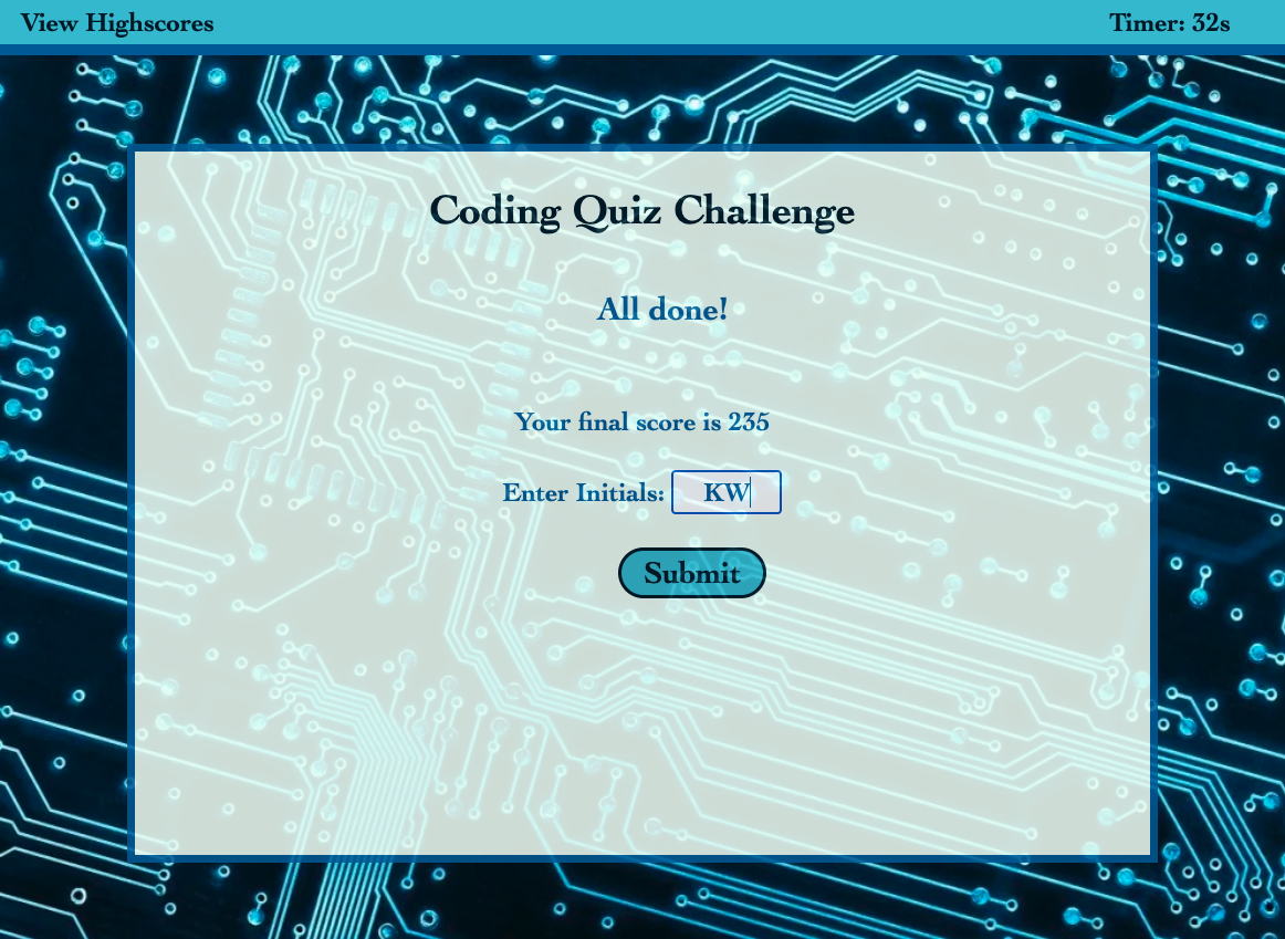GitHub - kwubbenhorst/coding-assessment-quiz: A timed multiple choice ...