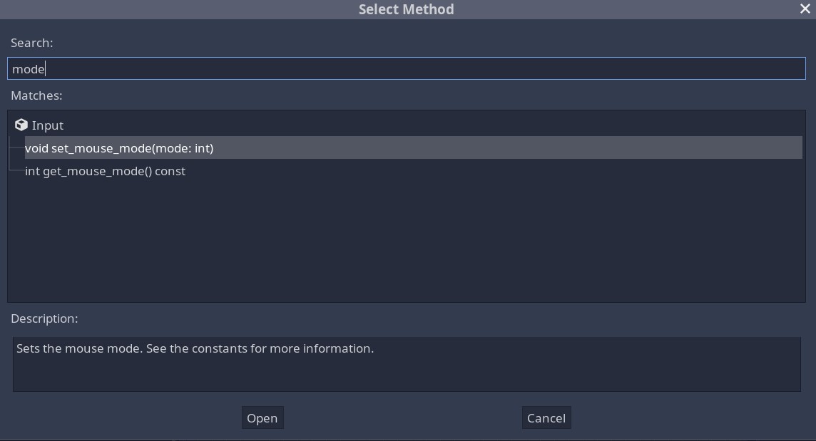 Add MouseMode enums to Visual Script's constant · Issue #23 · godotengine/godot-visual-script ...