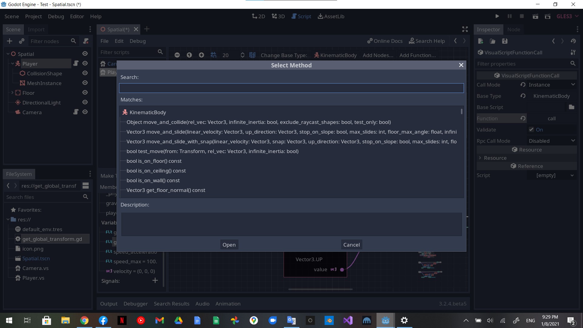 The methods get_axis_lock and set_axis_lock of the Kinematic body 3D ...