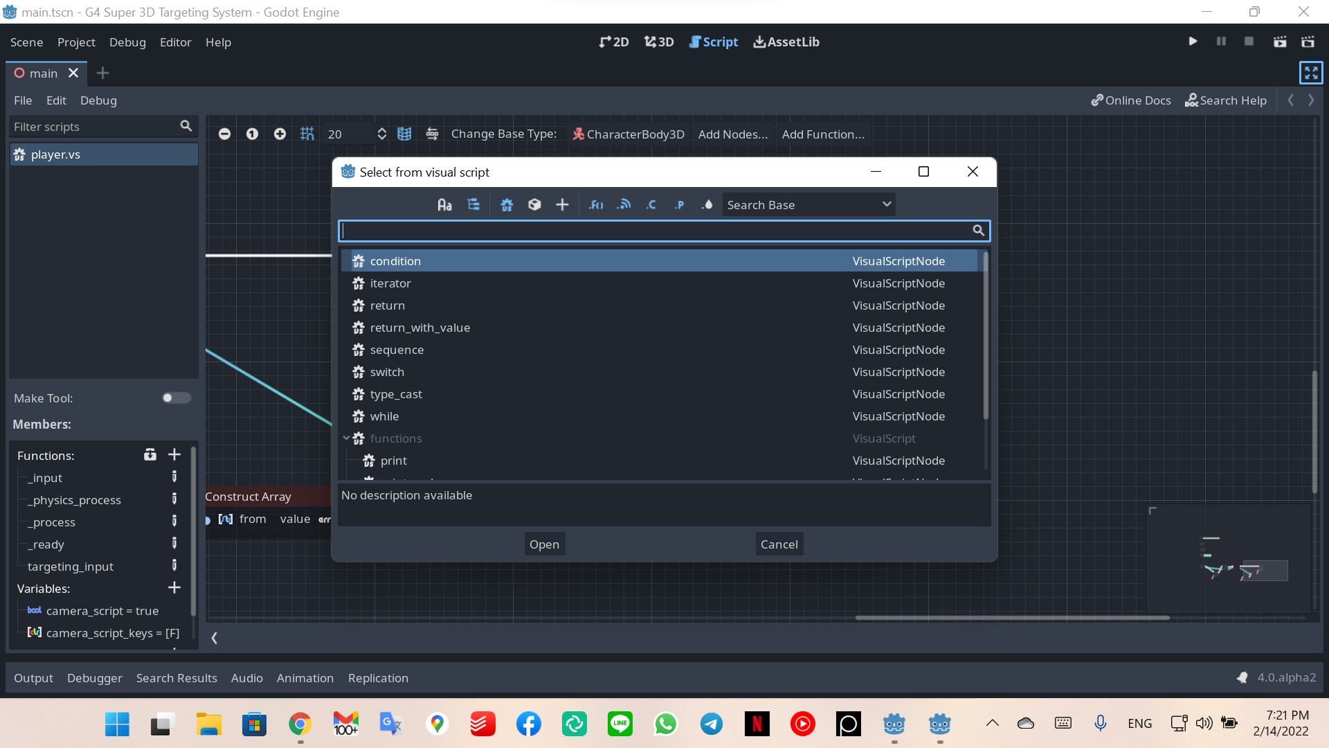Godot 4: Visual Script node search window opens as a non-window popup ...