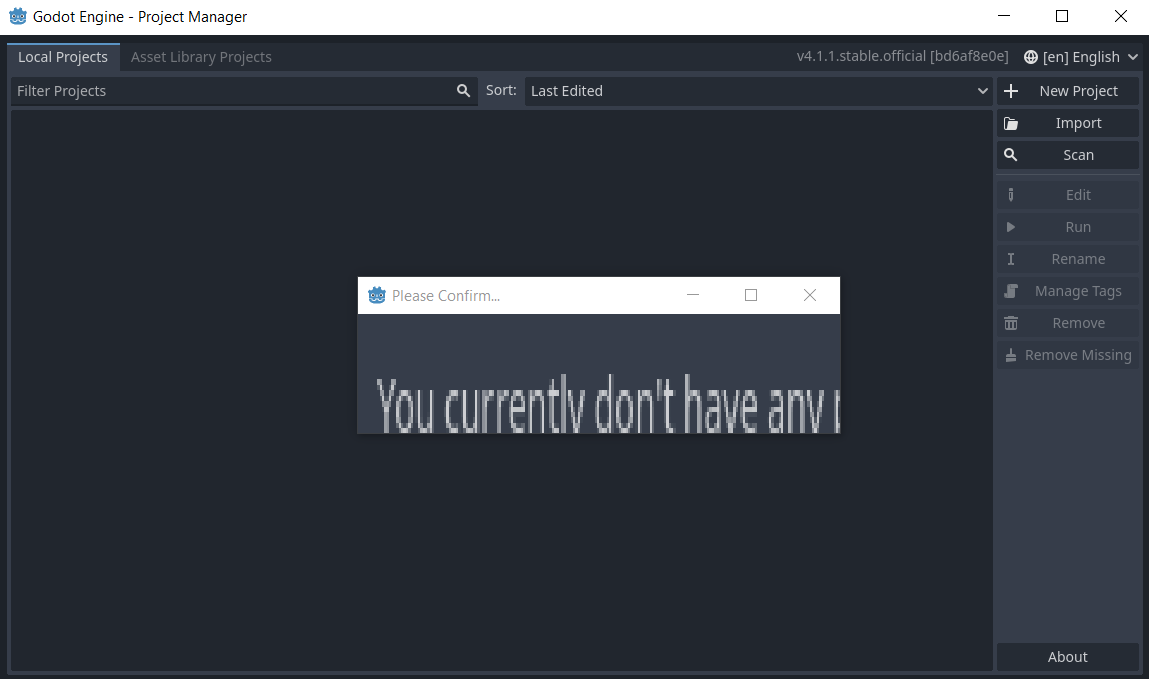 Glitch Godot 4.1's Project Manager · Issue #79824 · godotengine/godot · GitHub