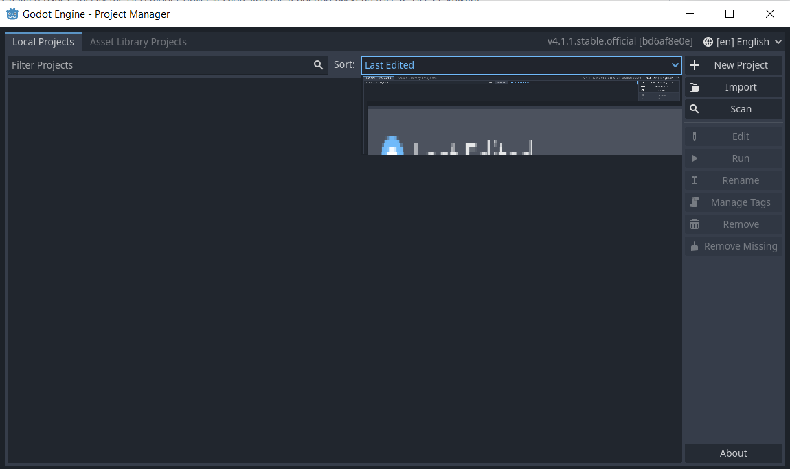 Glitch Godot 4.1's Project Manager · Issue #79824 · godotengine/godot · GitHub