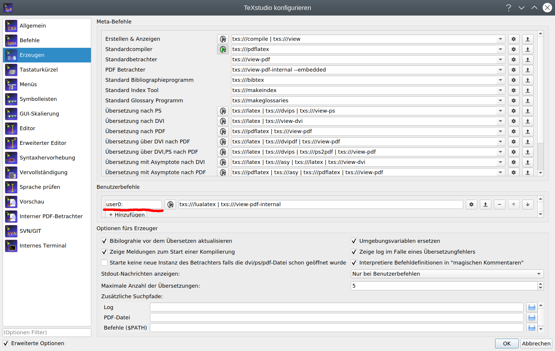 BUG: Magic comment "%!TeX program = user0" does not work with "build & view" command · Issue ...