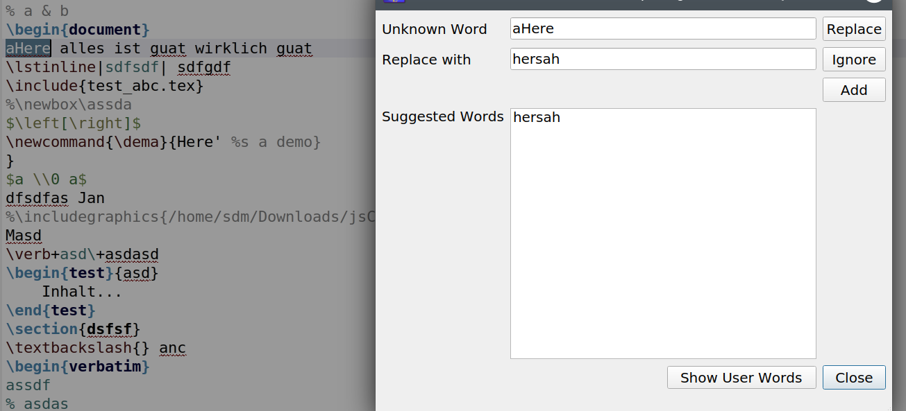 Highlight Misspelled words during spellcheck · Issue #2682 · texstudio-org/texstudio · GitHub