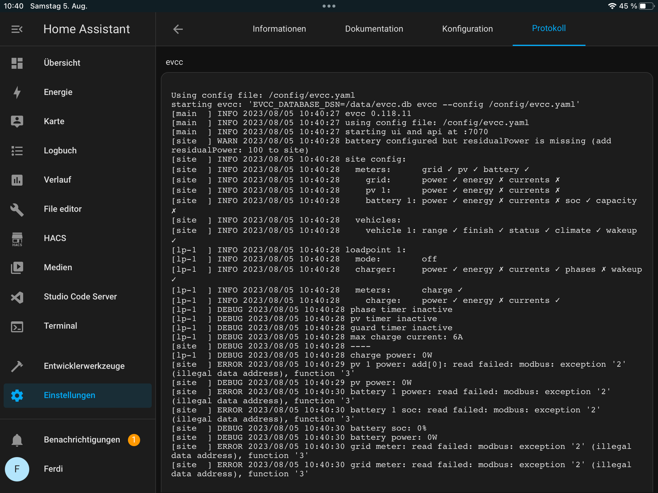 FoxESS Integration mit ABL eMH1 - Fehlermeldungen · evcc-io evcc · Discussion #9255 · GitHub