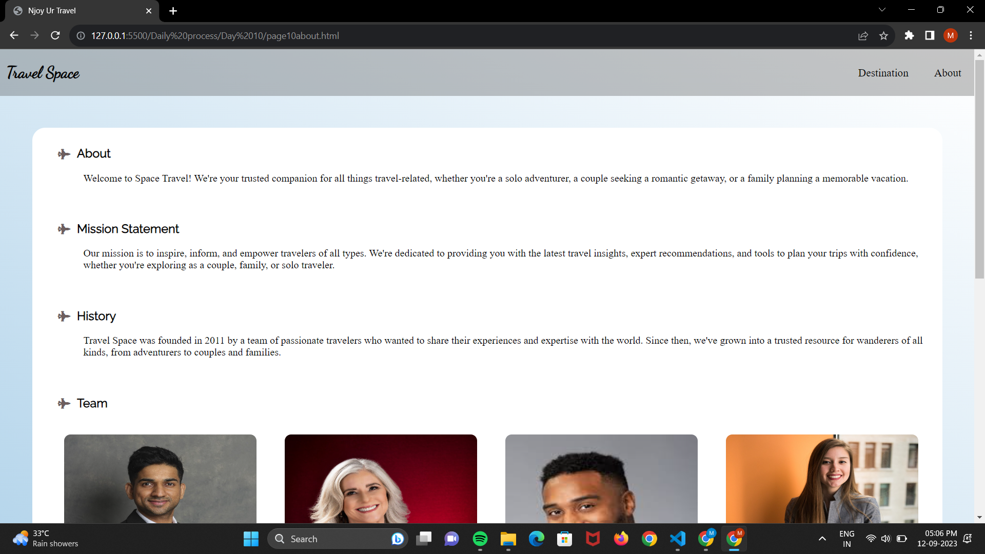 GitHub - KKqueue/Frontend-Travel-Space-projet: Using HTML, CSS, simple JS, BOOTSTRAP