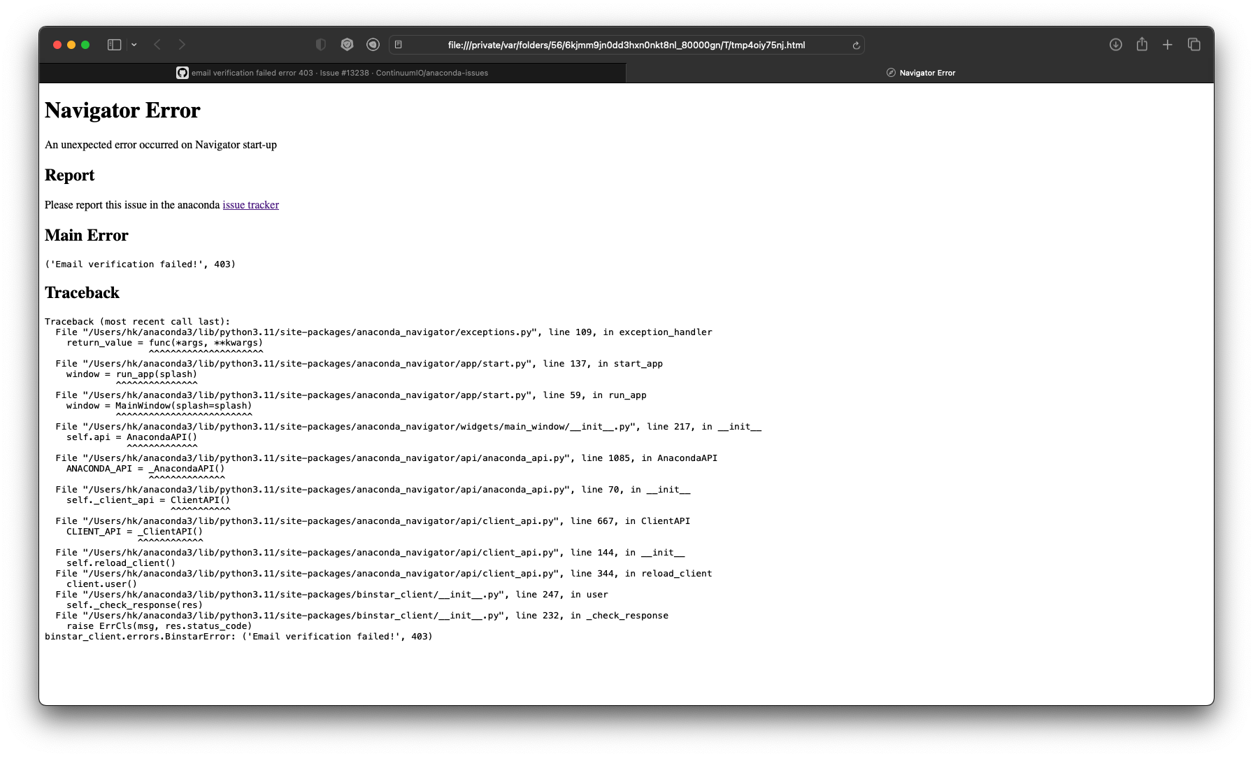 Email Verification Failed Error 403 · Issue 13238 · Continuumioanaconda Issues · Github 