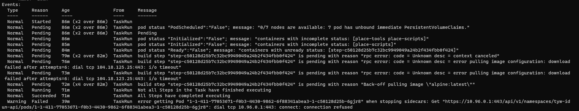 Error handling on api-server unstable · Issue #5778 · tektoncd/pipeline · GitHub