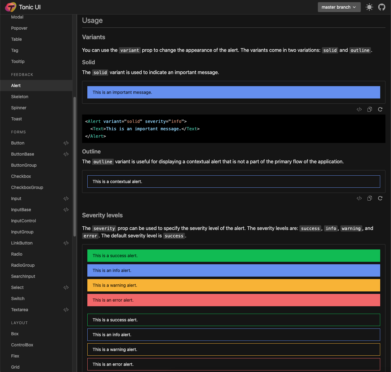 Alerts no longer show icon when `severity` prop is set · Issue #625 · trendmicro-frontend/tonic ...